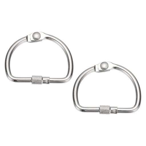 内容物:ルーズリーフバインダーリング4個;カラー:シルバー;材質:鉄;線径:3.8mm/0.15インチ;内寸:38x25mm/1.5x0.98インチ(縦x横);外形:46x38mm/1.81x1.5インチ(縦x横) 特長:ニッケルメッキ加工...