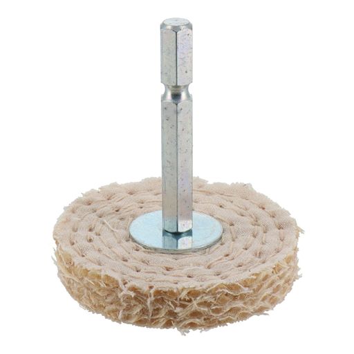 六角軸軸付ステンレス研磨用布バフ 50mm 外径:50mm 幅:10mm