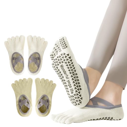 【強力グリップで安定サポート】靴下裏面に高密度シリコン滑り止めポイント(グリップスポット)を配置。ヨガ・ピラティスのポーズや激しい動きでも足元がしっかり固定され、転倒リスクを低減。安全性が求められるワークアウトに最適です。 【5本指設計&a...