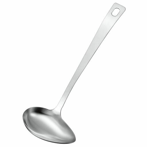 用途:スープや汁物をすくう際に サイズ(約):D72xW102xH210mm 重量(約):110g すくい部のサイズ(約):D72xW102xH22mm 柄長(約):240mm