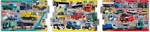 いろんな車が大集合! サイズ:W740xH165mm(3枚つなげた場合)・W260xH165mm(1枚の場合) 対象年齢:5才以上
