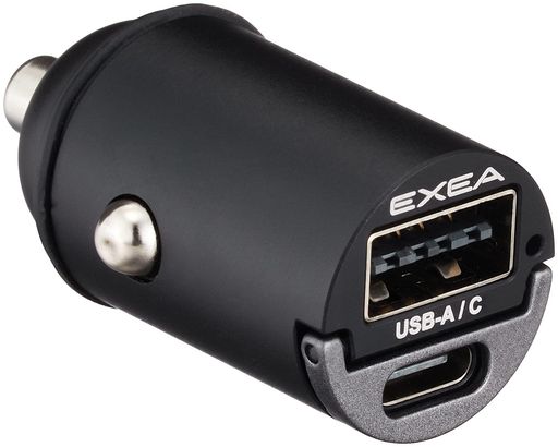 純正ソケットに納まる超コンパクトUSB-A &amp; USB-Cチャージャー 充電ケーブルと共に本体が抜けるのを防ぐシリコーンリング付き USB-Aは自動判別のリバーシブルポート、USB-CはPD30W対応