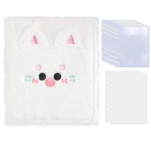 スクラップブックスタンプアルバムカードストレージ 【商品仕様】サイズ:約21cm*18.5cmデザイン:可愛い小犬、可愛い小猫重さ:約400gセット内容:ふわふわシール帳*1個、1ポケットリフィル*20枚、下敷き*2枚 【高品質な素材】高品...