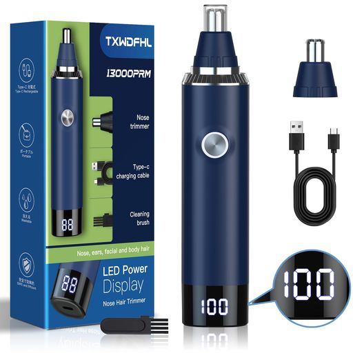 鼻毛カッターエチケットカッターはな毛カッター鼻毛切り電気シェーバー電動シェーバー耳毛カッター 【LCD画面&amp;Type-C急速充電・驚きの使用時間】デジタルLCDスクリーンを搭載したので、いつでも電力残量を把握することができ、途中で停...