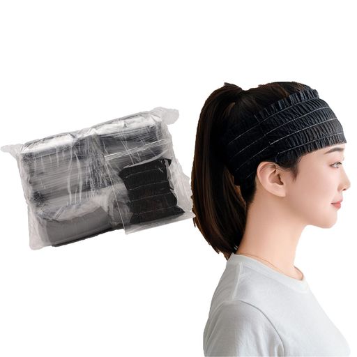 1.黒色不織布の使い捨てヘアバンド、サイズ10x13cm。高品質加厚素材で通気性・肌触りに優れ、柔らかく涼しくて頭を蒸らさず、薄手で着用感が快適 2.高弾性の高品質ゴムデザイン、靭性が強く伸縮調整可能。耐久性に優れて切れにくく、頭にフィット...