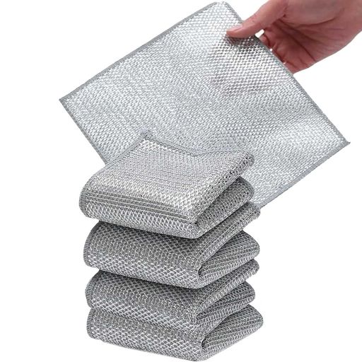 【商品詳細】数量:ワイヤー食器洗いタオル*5枚、サイズ:20*20cm、カラー:シルバー。 【クリーナー繊維材質】食器洗い布は、耐摩耗性があり、簡単に損傷しない優れた素材で作られています。速乾性があり、水を強力に吸収するため、食器、調理台、...