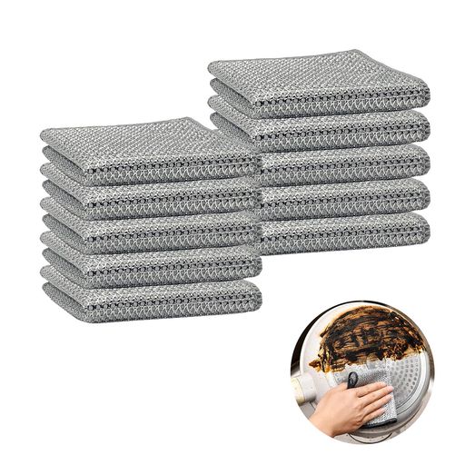 【汚れを強力に除去】金属ふきんは、コーティングを損傷することなく、頑固な汚れを簡単に取り除くことができます。繰り返し使えるので、キッチンのお掃除に大活躍! 【油カスが残らない】毛穴が細かくて、泡が立ちやすい。すぐにきれいになり、ふきんに油汚...