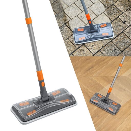 【フロアワイパー基本情報】:フロアワイパー本体のサイズ:25.0x11.0x120.0cm。フロアワイパーの重量:460g。フロアワイパーのカラー:グレー。【フロアワイパー詳細】:フロアワイパー本体:1個、取替えシート:10枚、マイクロファ...