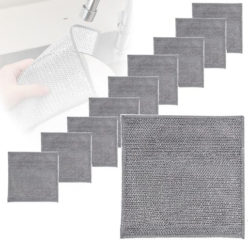 【商品詳細】数量:ワイヤー食器洗いタオル(二層)*10枚、サイズ:20*20cm、カラー:シルバー 【クリーナー繊維材質】皿洗い布は高品質のナイロン材料で作られ、耐摩耗性、洗浄力が群を抜いて、頑固な汚れを効果的に洗浄することができますが、表...