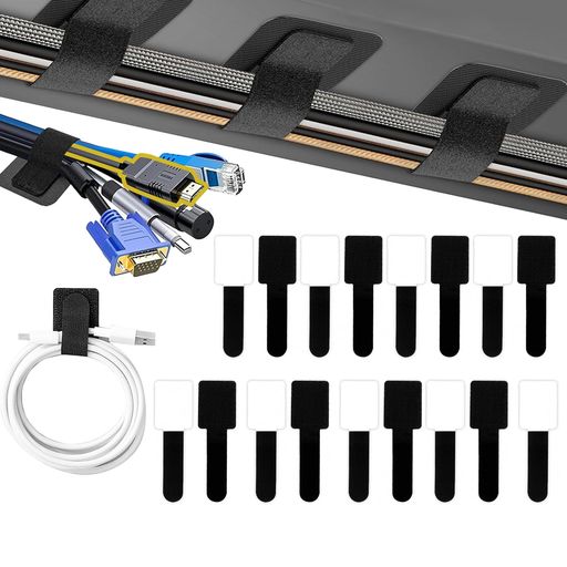 【工具不要調節】マジックテープクリップとマジックテープ設計を組み合わせると、余分な工具を必要とせず、電線をデスクトップの下に集中的に貼り合わせるだけで迅速に設置でき、ケーブルの太さに応じて自由に緩さを調整でき、異なる規格のケーブルに適してい...