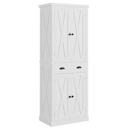 食器棚キッチン収納可動棚&amp;引き出し双収納:3枚可動棚+1枚固定棚を装備、棚高自由調整で調理道具・食器を自在に収納;1つの引き出し付き、小物・雑貨を隠し収納可能で、キッチン内を徹底的にスッキリ整頓 耐久性&amp;堅牢性&amp;高安...