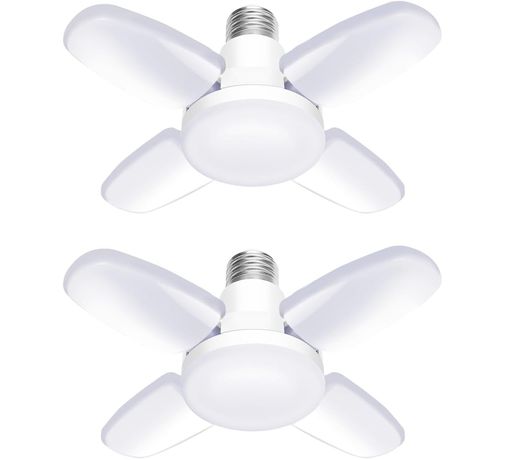 折りたたみ式・角度調整可能:LEDシャンデリアには変形可能なLEDパネルが4枚付属しています。最適な照明角度を得るために、上下0〜90°まで自由に調整できます。照射角度は360°に達し、通常のLEDガレージライトより照射範囲が広く、ガレージ...