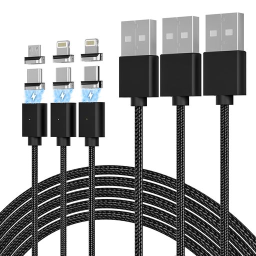 【3in1マグネット充電ケーブル|1本で複数デバイス対応】本製品はMicroUSB/Type-C/Lightningの3種類のマグネット端子に対応した充電ケーブルです。あらかじめ端子をデバイスに装着しておけば、充電時はケーブルを近づけるだけ...