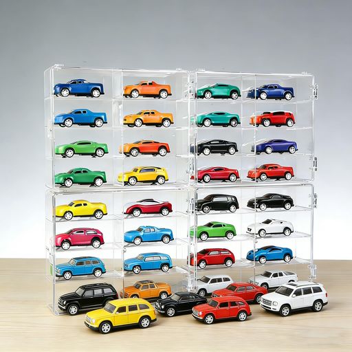【透明素材】高品質の透明プラスチック製ディスプレイスタンドは、ミニカーモデルの細部まであらゆる角度から美しく見せ、精巧な作りとユニークなデザインを余すことなく堪能できます。 【大容量収納】この巧妙に設計されたミニカーディスプレイスタンドは、...