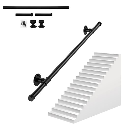 【耐久防錆鉄製手すり】本手すりは、高品質の鉄製素材を使用しており、優れた耐久性と強度を備えています。表面には防錆加工が施されており、屋内外を問わず長期間安心してご使用いただけます。滑らかな仕上げで握りやすく、高齢者やお子様の安全をサポート。...