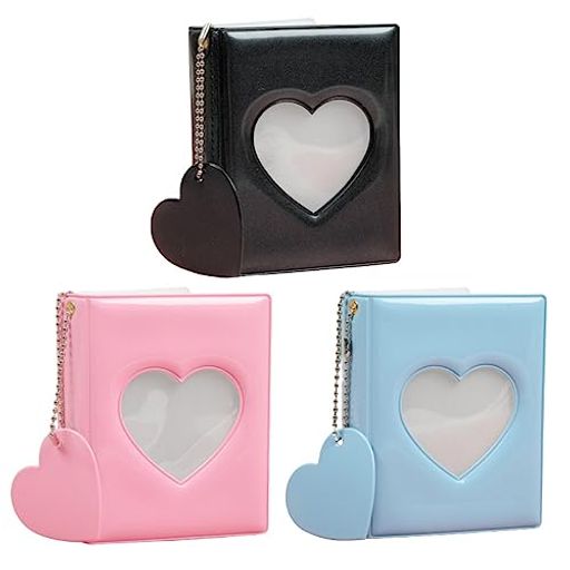 【商品仕様】:素材:PVC、サイズ:8.5*11*2.5cm(3インチの写真32枚収納可能)、重量:約100g/冊、セット内容:3冊 【上質な素材】:PVC製で防水・防塵効果があり、中の大切な写真を守ってくれる可愛くて韓国風のトレカケースで...