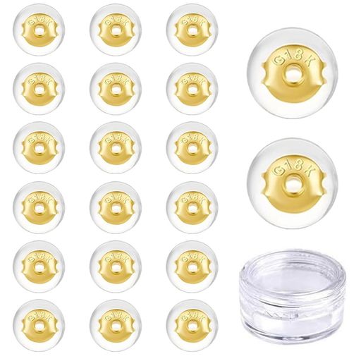 ✅【メッキ 金属アレルギー対応】18Kゴールドメッキのシルバーメタル製イヤリングキャッチと柔らかく透明なシリコン素材で作られており、柔軟で快適な着け心地です。ニッケル、鉛不使用で、肌に刺激を与えません。このシリコン製イヤリングキャッチは、ス...