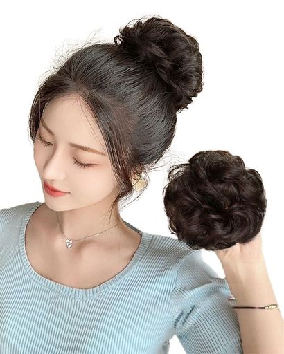 直径約13cm、重量約38g(プラスマイナス5g)、ボリュームたっぷり、華やかなお団子ができあがります。シーンや気分に合わせてオシャレが簡単に楽しめます。イメチェンやちょっとしたドレスアップにも最適です。 高級耐熱ファイバーを採用、ウィッグ...