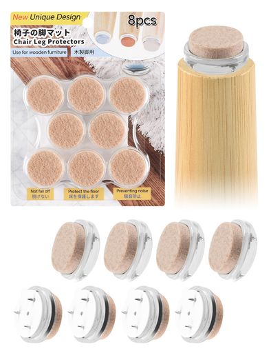 【フェルト素材・床を傷つけません】椅子の脚カバーの底部は厚いフェルト素材で作られており、床を傷つけず、椅子が床の上で動くときに発生する摩擦音を大幅に軽減し、あなたや家族、周囲の人々にとってより静かな環境を作り出します 【3本針+両面テープ・...