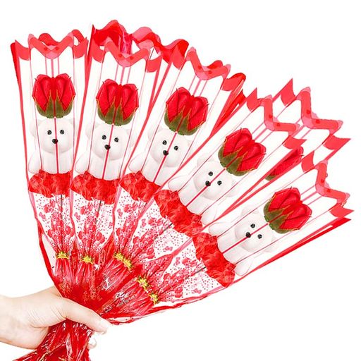 🌷【商品セット &amp; サイズ】 せっけんフラワーと発泡スチロール製クマが 6 個ずつセット!花の高さ約 40cm・幅 8cm、クマは約 10cm と、飾り置きや持ち運びしやすいコンパクトサイズです。 🌷...