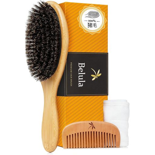 スムージング なツヤとまとまりを】 柔らかい猪毛ヘアブラシが、頭皮の皮脂(天然オイル)を毛先まで均一に届け、髪に自然なツヤと指通りの良いなめらかさを与えます。 毛・広がりを抑えるナチュラルケア】 猪毛ブラシが頭皮をやさしく刺激し、皮脂の分泌...