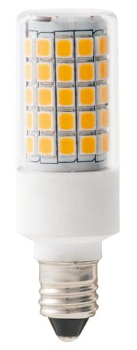 LEDランプ、入力AC100V、消費電力:4.9W、口金:E11、全光束700lm、定格寿命25000h、電球色、色温度:3000K、サイズ:外径18.2mm、全長58mm、重量22g、材質:セラミック、プラスチック、調光可、密閉器具不可、...