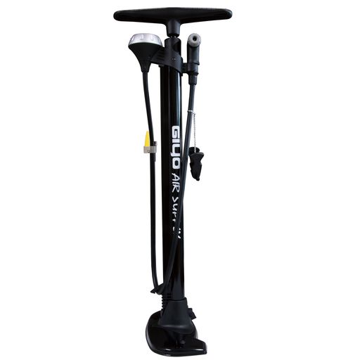 原産国:台湾 材質:スチール、樹脂、ゴム他 サイズ:サイズ:全高660mm (収縮時)x全幅240mmx奥行140mm重量:1.7kgホース長900mm(ヘッド部含まず) 対応バルブ形式:米式、英式、仏式※米、仏式はクレバーバルブにより自動...