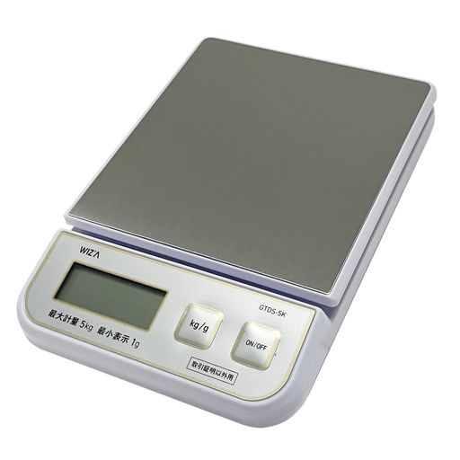 原産国:中国 最大計量: 5Kg 最小表示: 1g 計量精度プラスマイナス: 1~プラスマイナス10g(10~5000g) オートオフ機能設定時間:約60秒 電源:コイン電池CR2032 計量皿サイズ:約105x108mm 本体質量:約17...