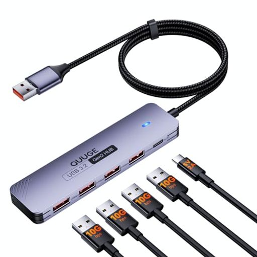 【10G時代の到来】最新のUSB3.2Gen2規格に対応したこのUSBハブは、データ転送速度最大10Gbpsを誇ります。従来のUSB2.0と比較して、転送速度はなんと約20倍!EMIテストに合格し、ケーブルが信号干渉を効果的に避けることがで...