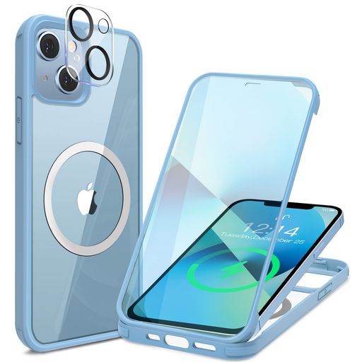 【軍用級360°全身保護・信号干渉なし】iPhone 14 Magsafe ケースはSGSの落下防止認証を取得し、両面強化ガラスとソフトTPUバンパーで作られています。通常の金属バンパーと異なり、TPUの材質は携帯電話の信号を遮ることがなく...