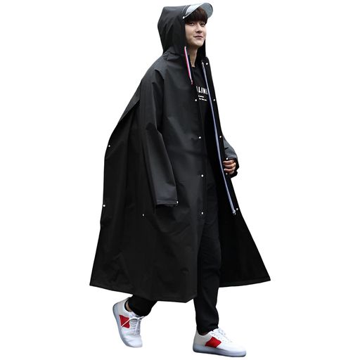 【多重の防水設計】雨風の浸入を防ぐ防水ジップ+ボタン仕様のレインポンチョ。袖口はボタン付きで雨水の浸入を防ぐことができます。透明の大きいバイザーは雨水の侵入を防ぎ、視界を妨げません。フードは頭部と顔を覆い、顔を雨から守ります。 【防水EVA...