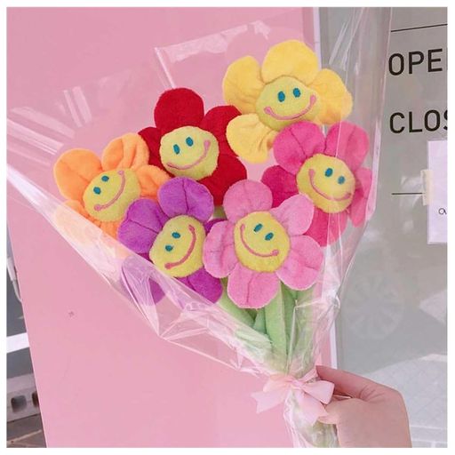 【パッケージ内容】:数:6本セット(色: 明るい赤 + ローズレッド + ピンク + 紫 + オレンジ + 黄色)+ラッピングペーパー+リボン(ランダム) 【スマイリーフェイスデザイン】: 普通のブーケとは違い、スマイリーフェイスデザインを...