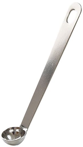 【瓶底まで届く】長さ約13cmの持ち手と、約2ccがすくえる丸みを帯びたすくい部をもった、絶妙サイズのステンレス製プチお玉です。 【すくいやすい形状】すくい部をハンドルに対して約50度曲げた設計なので、瓶やお皿からすくった際も真っ直ぐ取り出...