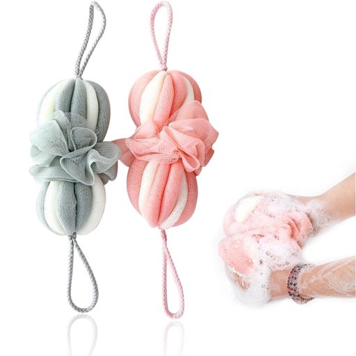【お得な2個セット】2色セット、サイズは43*10*1cm、高品質マテリアル、お得な2個セット泡立てネットボディ用。使う人ごとに見分けが付くよう異なるカラーをグリーン、ピンク2種類ご用意致しました。数量が十分で、日常的な交換に便利です。 【...