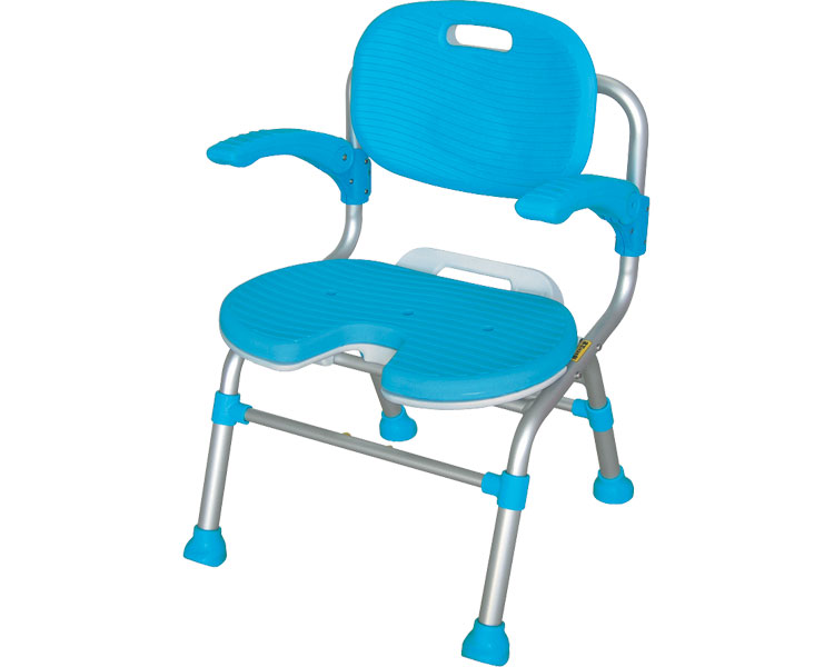 ●サイズ／幅50.5×奥行49〜56×高さ70.5〜80.5cm、折りたたみ時：奥行26×高さ81.5cm、座面：幅48×奥行32cm、座面高：36・38.5・41・43.5・46cm ●重さ／約5.7kg ●材質／本体：アルミ、座面・背も...