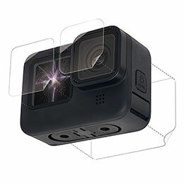 水に濡れても画面が見やすい超親水性タイプのフィルムを採用。GoPro HERO9 Blackの画面やレンズをキズや衝撃から守る、超親水性・衝撃吸収タイプの液晶保護フィルム■水に濡れても画面が見やすい超親水性タイプのフィルムを採用。GoPro...