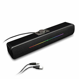 カラフルなイルミネーションバーを搭載したUSB給電式サウンドバーPCやTV・音楽プレーヤー等に接続して、最大6W(3W+3W)のサウンドを楽しめるサウンドバーです。 電源はお手軽なUSB。大きめのボリュームで簡単に音量調節ができます。 ●ア...