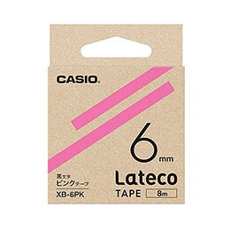 lateco詰め替え用テープ 6mm幅(テープ長8m)●ピンクに黒文字 ●6mm ●発色層をラミネートした新開発のテープ。 ●ラミネートフィルムにより、擦れ、汚れなどに対する耐久性に優れています。●テープ交換:テープは詰め替え方式を採用。専...