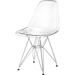 より良いくらしのために。東谷のLIGHT FURNITURE/チェアサイズ:W46.5×D54.5×H81.5×SH45cm 素材:ポリカーボネート スチール(クロムメッキ)組立:組立式 付属工具:六角レンチ 組立人数:1人 組立時間:15...