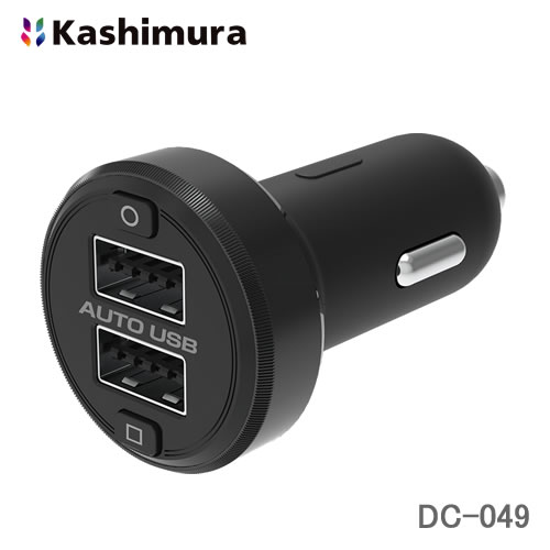 DC-4.8A-USB 2ポート アンビエントライト付き DC-049車のDCソケットを2ポートのUSB電源に変換。360°発光アンビエントライト搭載。【特長】・カーソケット周辺を8色LEDで360°照らす、アンビエントライト搭載のDC-U...