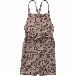 毎日を楽しむカジュアルエプロンシリーズ。・幅広い世代におすすめのシックな配色の花柄。 ・品質の良いインドの綿花から紡いだ糸で、丁寧にしっかりと織られた生地を用いたエプロン。毎日着ていただいても長くお使いいただけます。 ・しっかり結べる前結び...