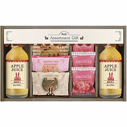 ジュース&クッキーセットジュース&クッキーセットメーカー品番 : ROZ-152 セット内容 : チョコクランチ(ストロベリー)×3、アップルジュース(180ml)×2、焼きほろろクッキー(ココア・ストロベリー)・ナッツとチョコのざっくりク...