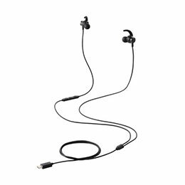 デジタル式Type-Cイヤホン ブラック■USB Type-C(TM)ポートのあるスマートフォン、iPadなどのタブレットで使える有線ヘッドホンです。 ■音声と映像のズレや途切れがなく、ストレスなく動画鑑賞を楽しめます。 ■人間の声に当たる...