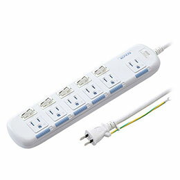 ACアダプタ対応省エネ型タップ。トラッキング火災予防プラグ仕様。3P・6個口・3m。●差込口にホコリが進入するのを防ぐシャッター付きです。 ●ACアダプタが無理なく接続できるレイアウトを採用しました。(ACアダプタ差込口は常時通電です) ●...
