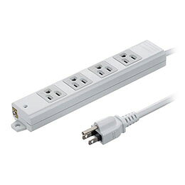 オフィスでの使用に最適な3Pノーマルタイプの電源タップ。4個口・2m。●オフィスでの使用に最適な3P平行刃、3Pプラグ仕様の電源タップです。 ●電源状態が確認できる通電ランプ付きです。 ●裏面にマグネットが付いているので、スチールのデスクな...