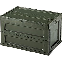 フォールディング コンテナ Lサイズ : W59×D40×H35.5cm/折りたたみ時:W59×D40×H9cm 商品重量 : 約3kg 素材 : ポリプロピレン 原産地 : 中国組立 : 完成品