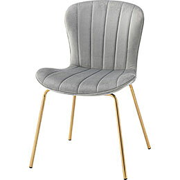 チェア商品種別…ダイニングチェアサイズ:W49×D53×H75×SH43(cm) 素材:ポリエステル スチール(メッキ加工 アンティークゴールド色) 静的耐荷重:80kg 組立状態:組立式 付属工具:六角レンチ 組立人数:1人 組立時間:1...