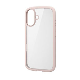 iPhone 16 ハイブリッドケース TOUGH SLIM LITE フレームカラー 背面クリア ストラップシート付属 ピンク■全周に配置した独自設計のエアークッションが衝撃を吸収し、背面には高硬度のポリカーボネートを採用した、TOUGH...