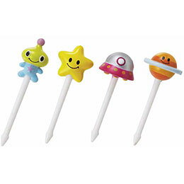 Go!Go!宇宙ピック 8本入お弁当グッズ!宇宙人 : 49.5×12×12mm スター : 45×16×8mm UFO : 40.5×16×16mm 土星 : 42×17×17mm 商品重量(約) : 19g 素材 : ABS樹脂 生産国...