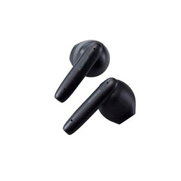 完全ワイヤレスBluetoothヘッドホン ブラック■装着時も収納時もコンパクトな、セミオープンタイプのBluetooth(R)完全ワイヤレスステレオヘッドホンです。 ■充電ケースはまるくてコロンとした形がポイント。マットな質感で手に馴染む...